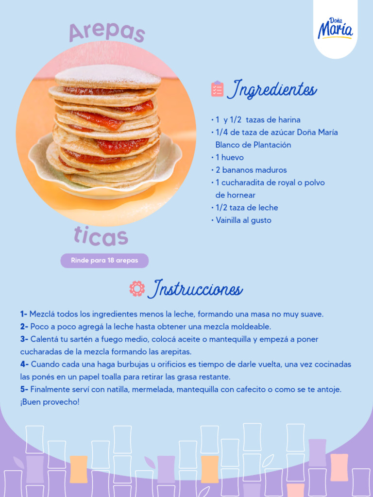 Receta de Arepas Ticas Caseras | PDF | Cocina, comidas y vino