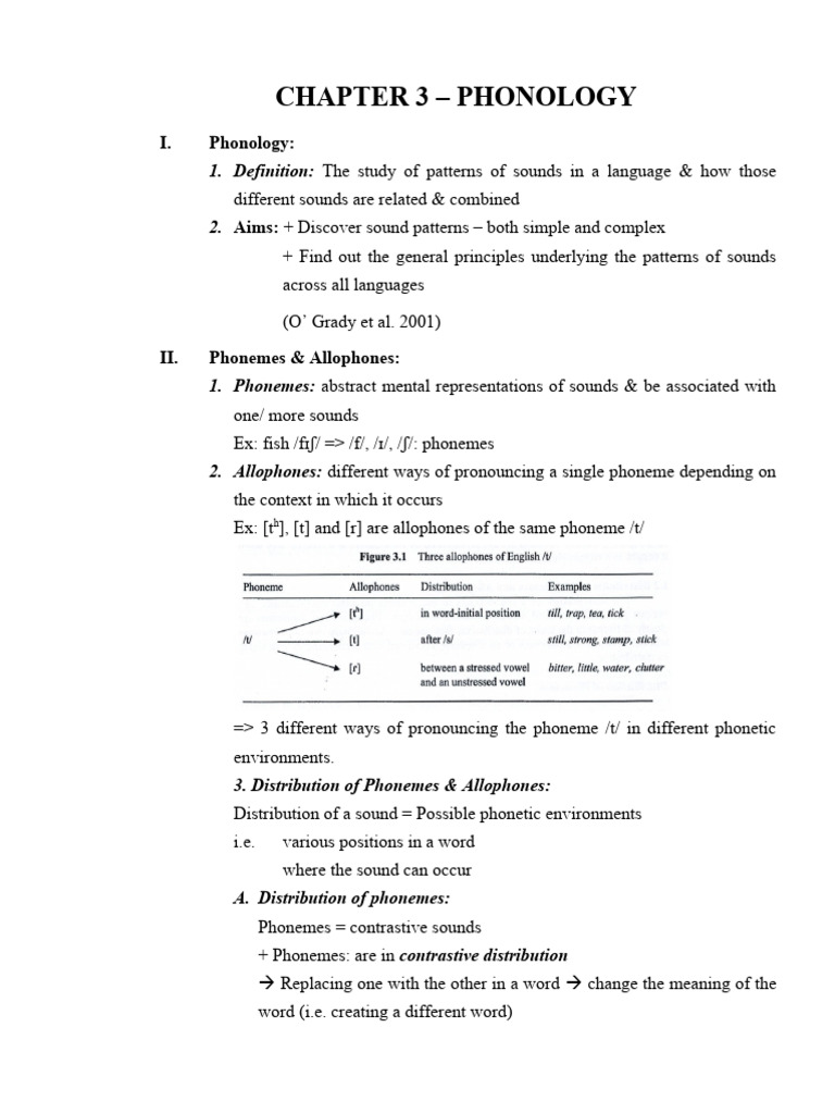 Chapter 3 - Phonology Revision | PDF | Phoneme | Phonology