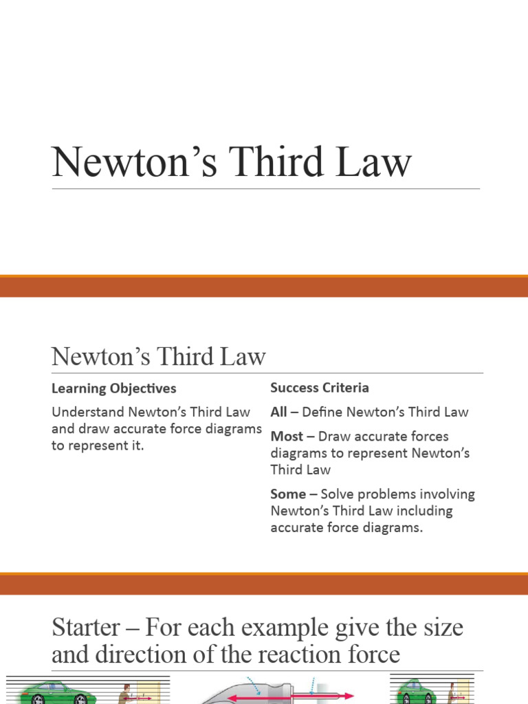 Newton S Third Law | PDF | Force | Newton's Laws Of Motion