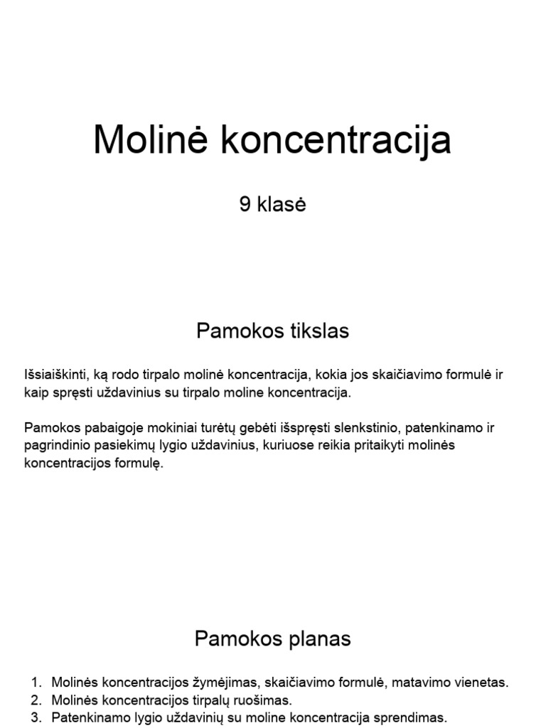 Molinė Koncentracija | PDF