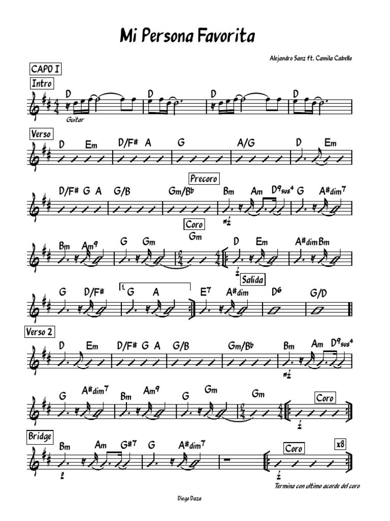 Mi Persona Favorita (ACOUSTIC GUITAR) | PDF