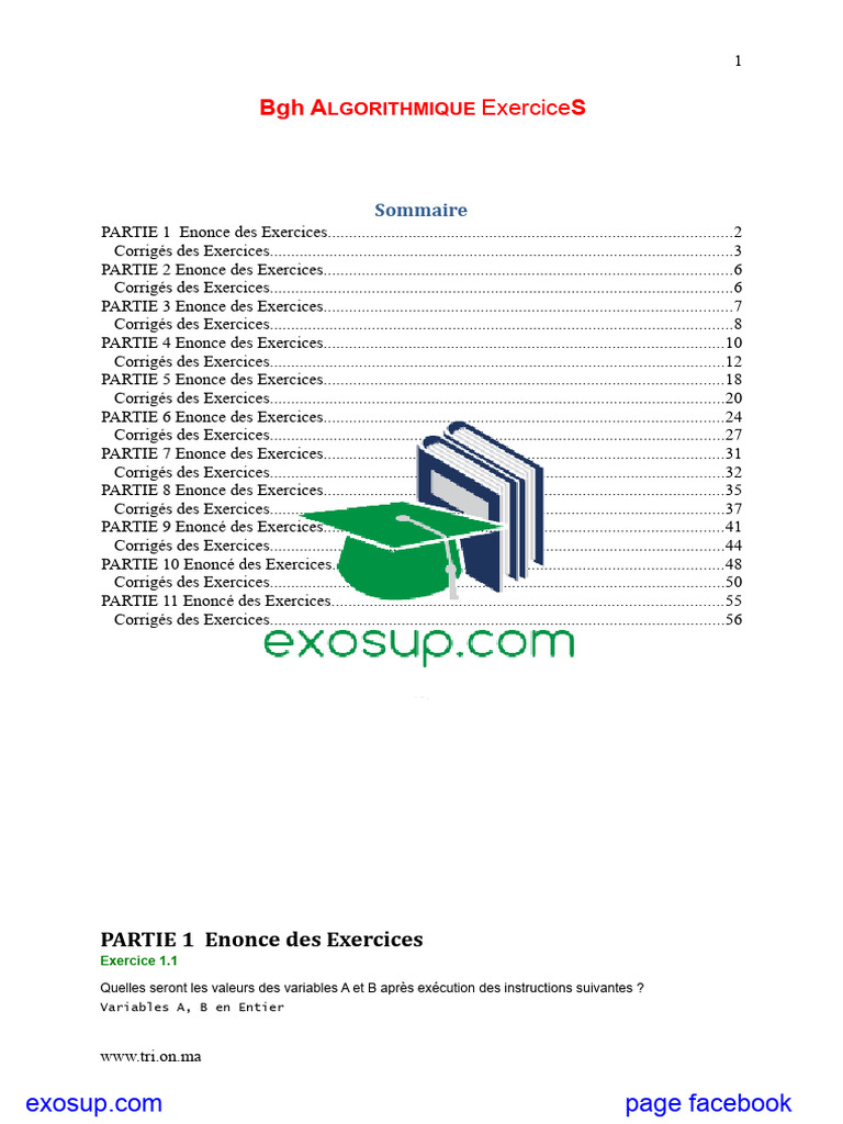 ALGORITHMIQUE - 83 - ExerciceS - Corriges - by - E (Récupération Automatique) | PDF
