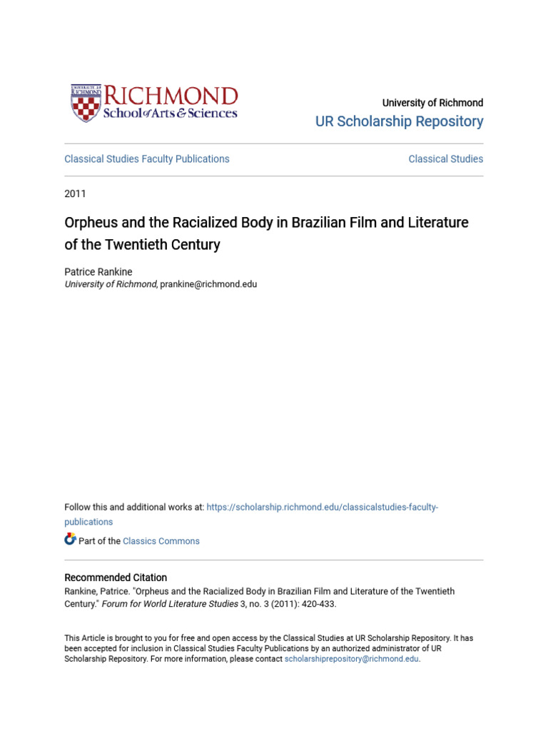Orpheus and the Racialized Body | PDF