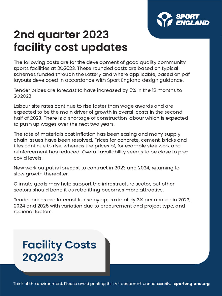 Sport England Facility Costs Q2 2023 | PDF | Home & Garden | Technology ...