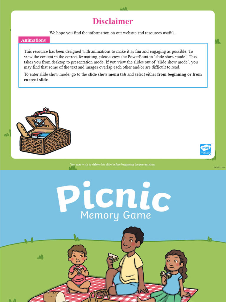 T TP 3008 Picnic Memory Game Powerpoint | PDF | Career & Growth ...