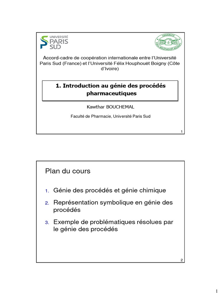 Introduction Au Génie Des Procédés Kawthar Bouchemal | PDF