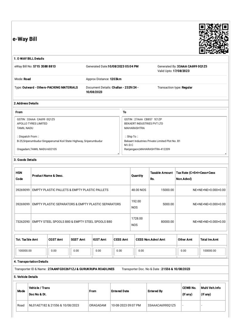 E-Way Bill | PDF | Governance | Public Finance