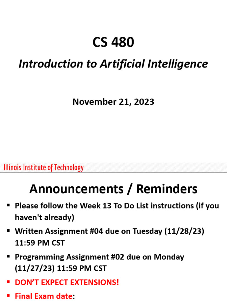 CS480 Lecture November 21st | PDF | Machine Learning | Emerging Technologies