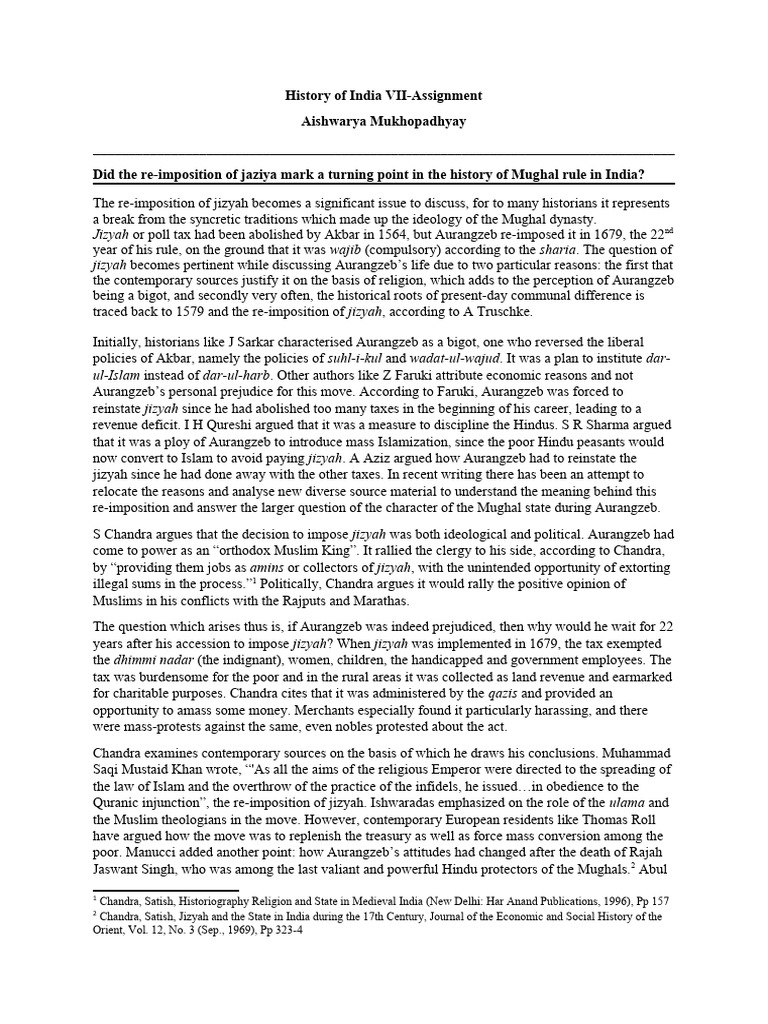 Jizya and Religious Policy | PDF