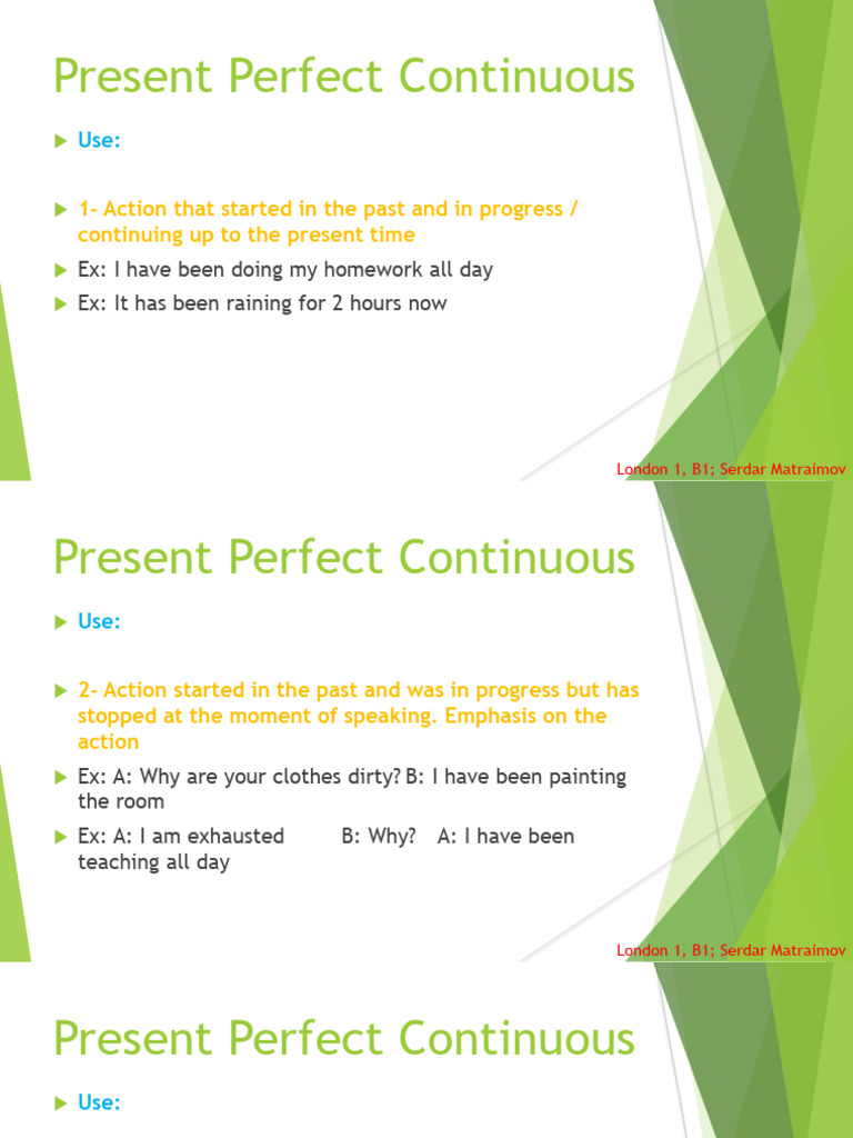 Present Perfect Cont - Explanation 2 | PDF
