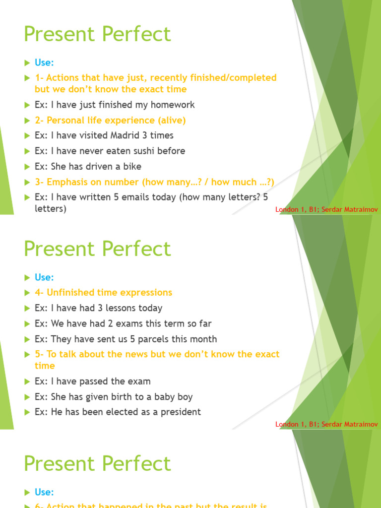 Understanding Present Perfect Tense | PDF | Verb | Language Mechanics