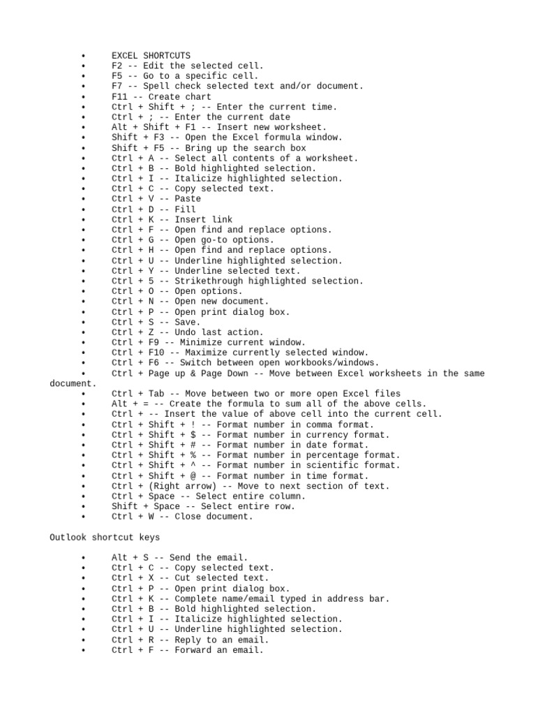 Computer Shortcut | PDF