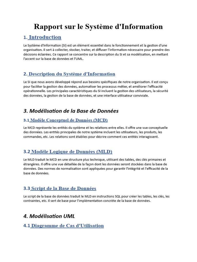 Modélisation du Système d'Information | PDF | Bases de données | Cas d ...