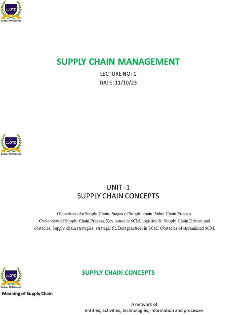 Class One Notes SCM | PDF