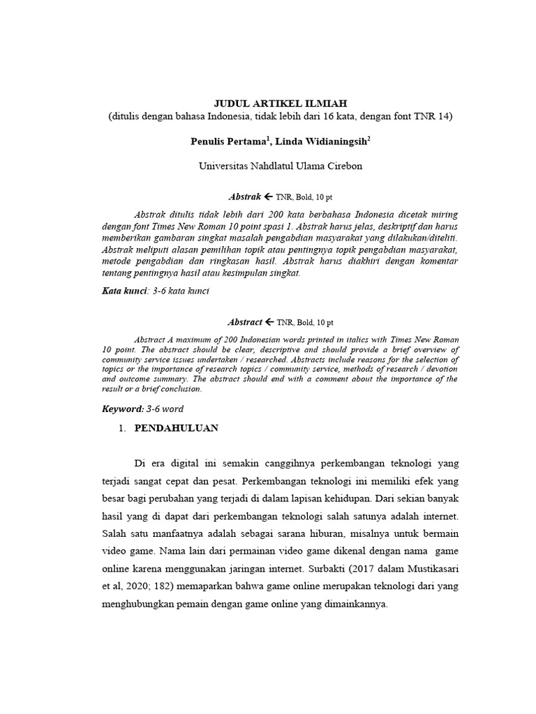 Template Artikel Ilmiah | PDF