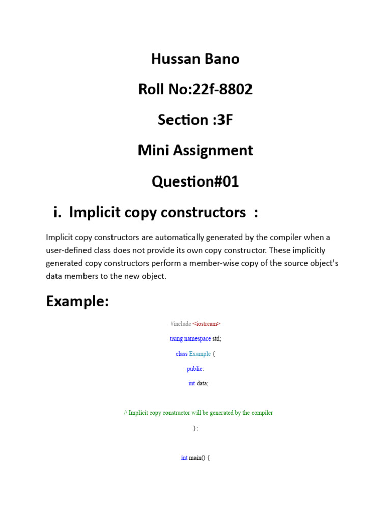Mini Assignment Pdf Class Computer Programming Inheritance