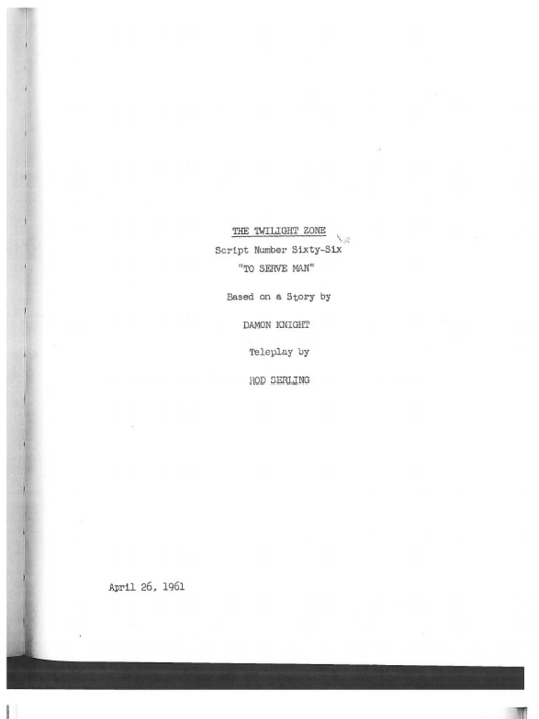 To Serve Man | PDF