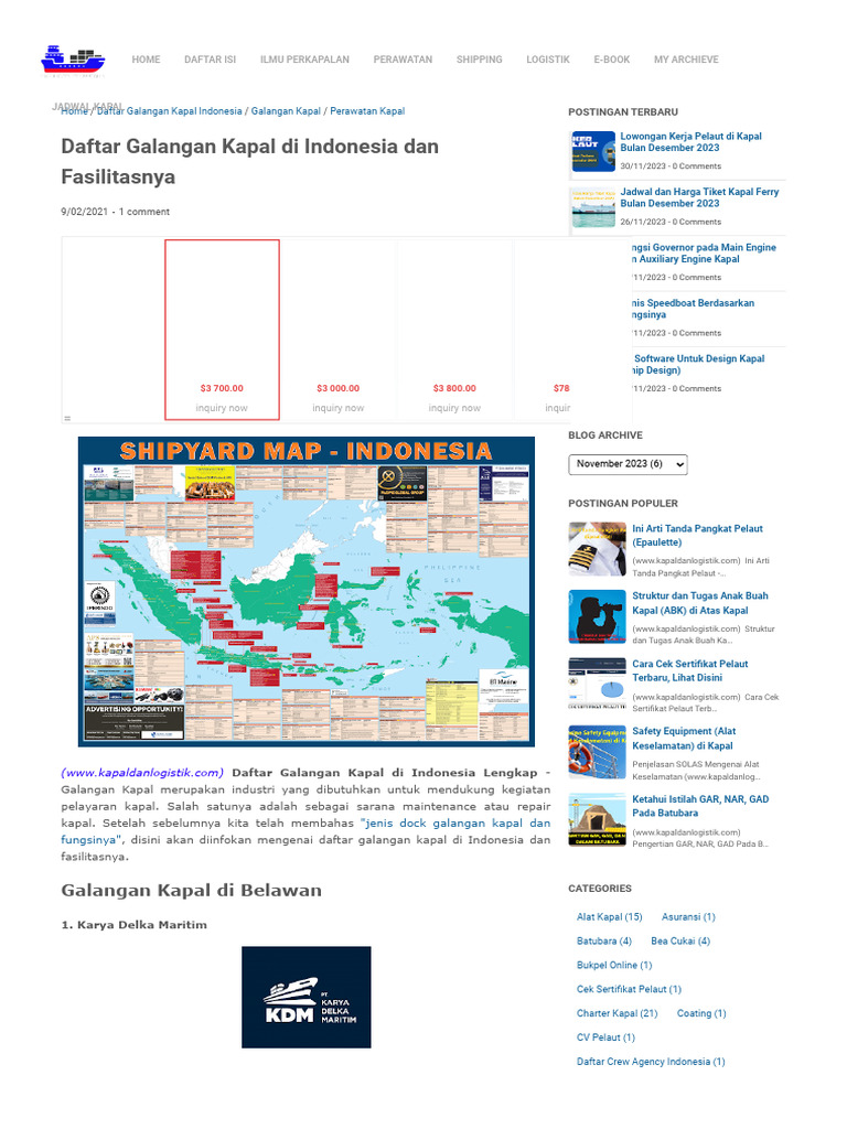 Daftar Galangan Kapal Di Indonesia Dan Fasilitasnya - Ilmu Kapal Dan ... Daftar Galangan Kapal Di Indonesia Dan Fasilitasnya - Ilmu Kapal Dan ...
