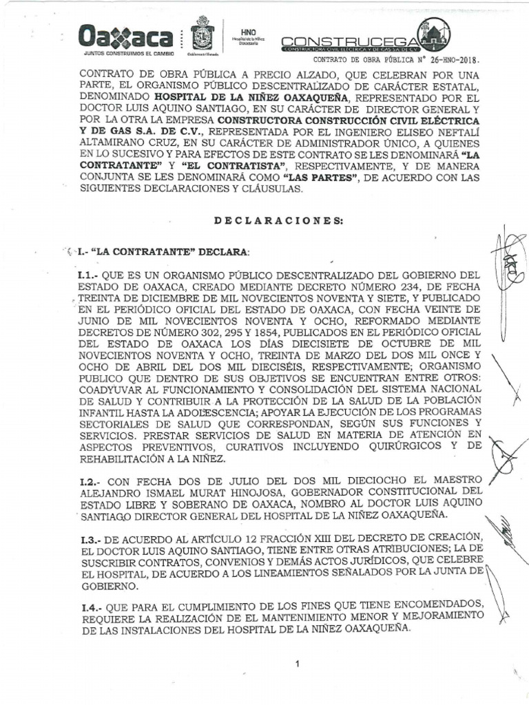 Contrato Oaxaca | PDF