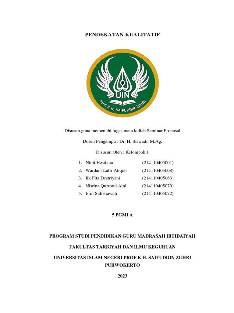 Kel. 1 Pendekatan Kualitatif | PDF | Karier & Perkembangan | Sains & Matematika