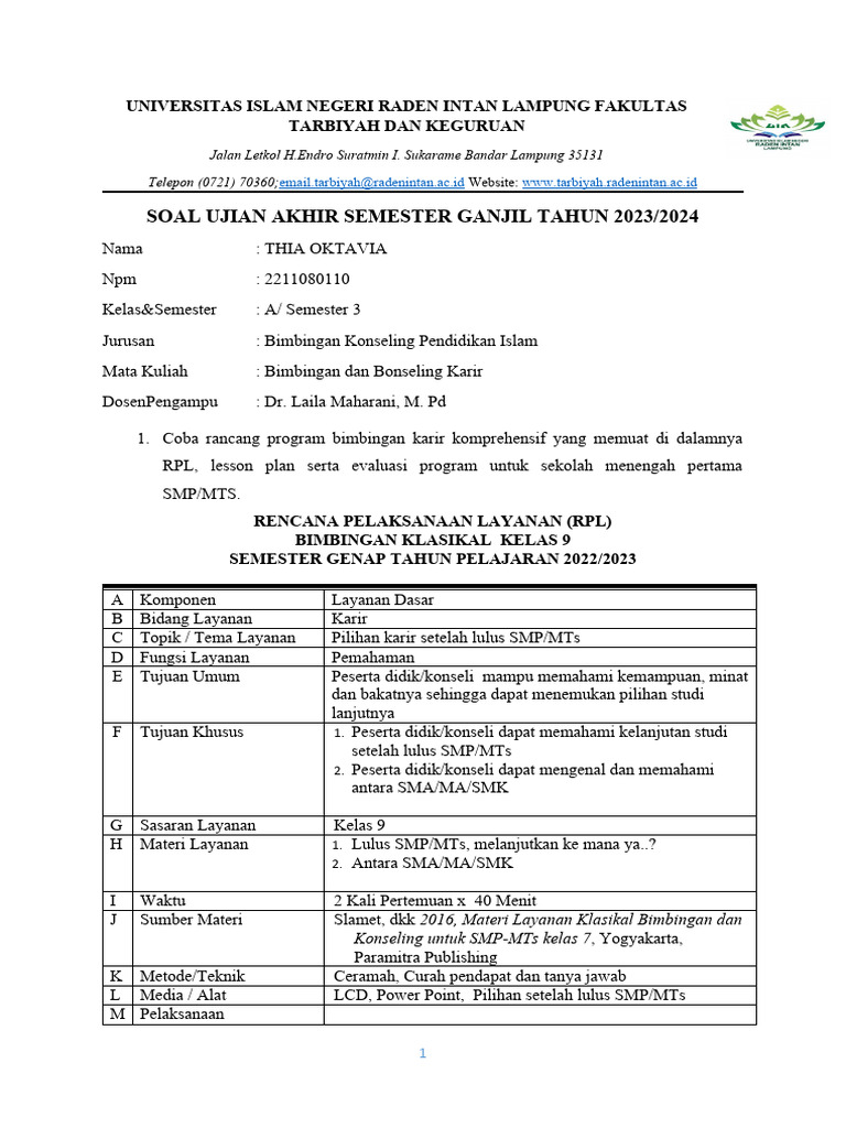 Yoga Susilo BK - Individu A3 | PDF