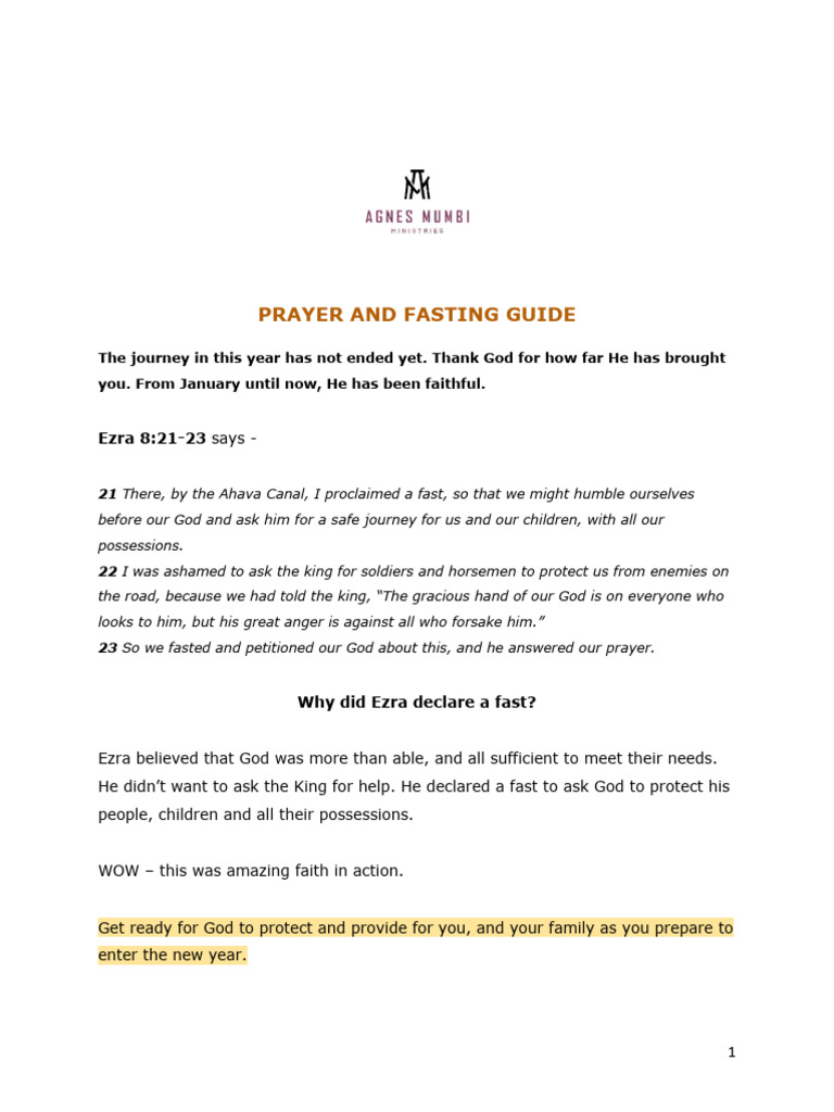 Prayer and Fasting Guide | PDF | God The Father | Grace In Christianity