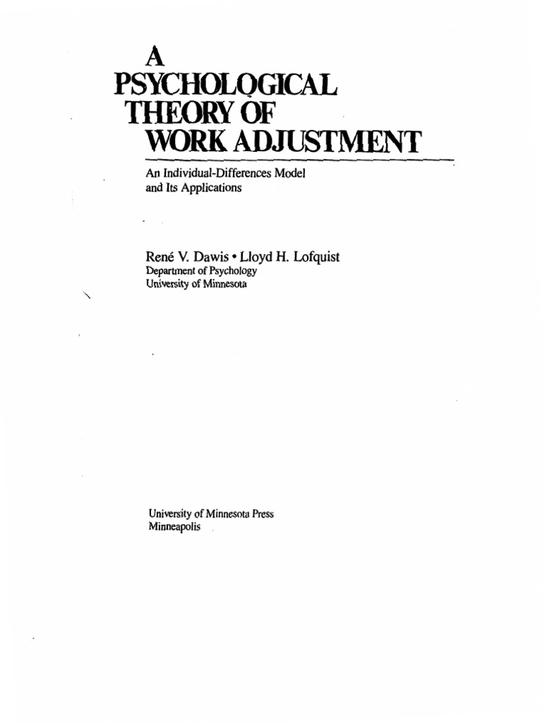 Dawis - Lofquist 1984 A Psychological TWA | PDF