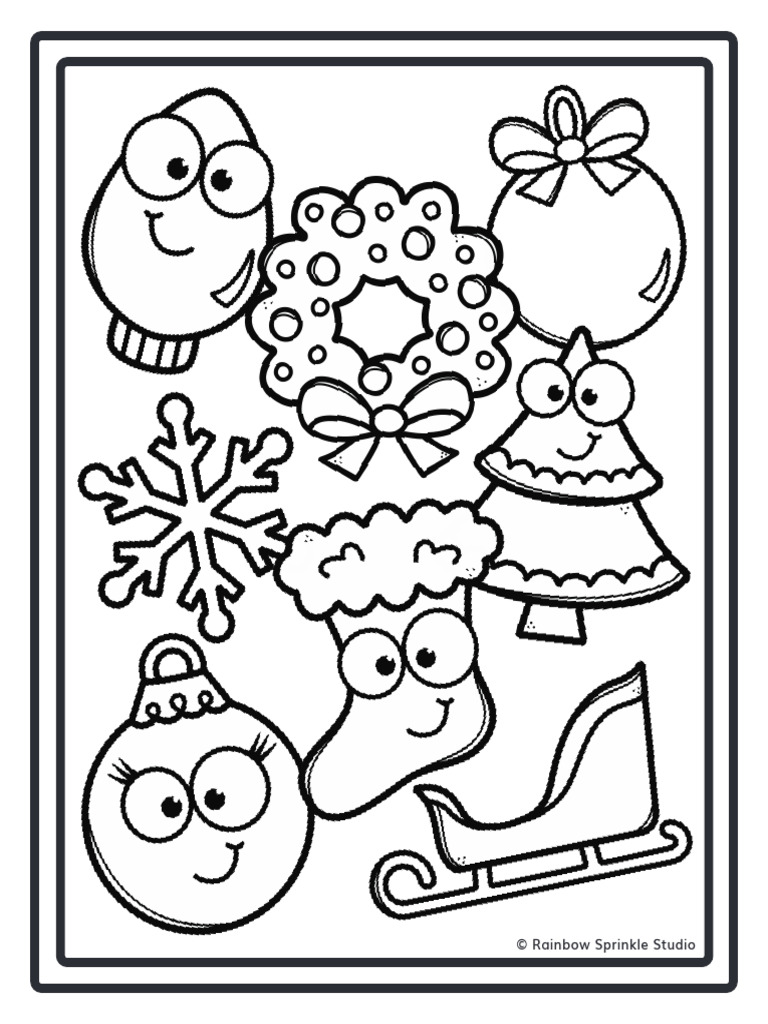 Christmas Coloring Pages FREEBIE - Rainbow Sprinkle Studio ...