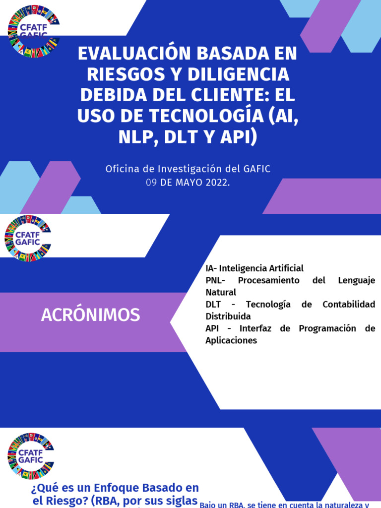 Evaluación Basada en Riesgos y Diligencia Debida del Cliente el Uso de Tecnología (AI, NLP, DLT ...