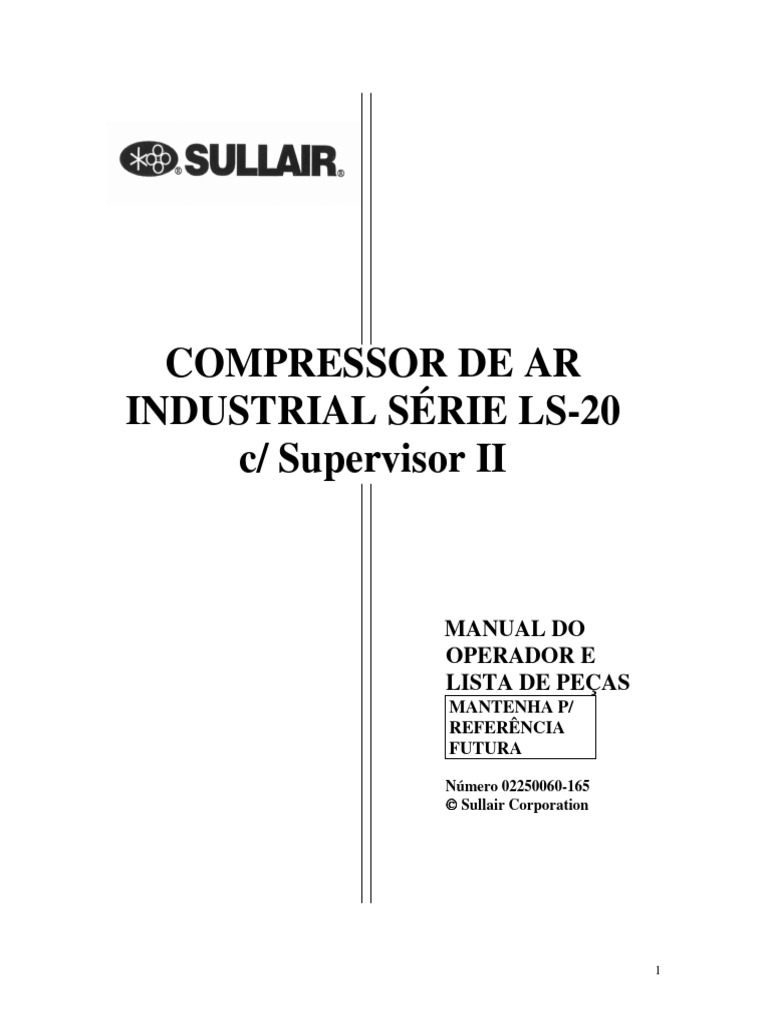 Manual do Operador Sullair LS-20 | PDF | Válvula | Refrigeração
