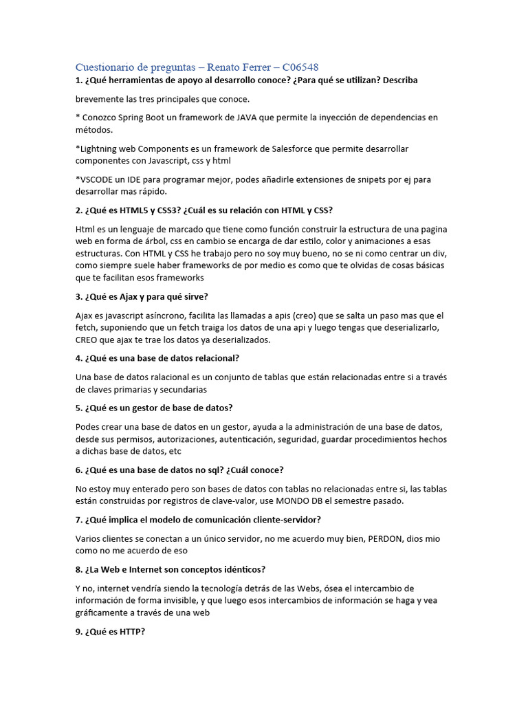 Cuestionario de Preguntas | PDF | Lenguaje de programación | Php