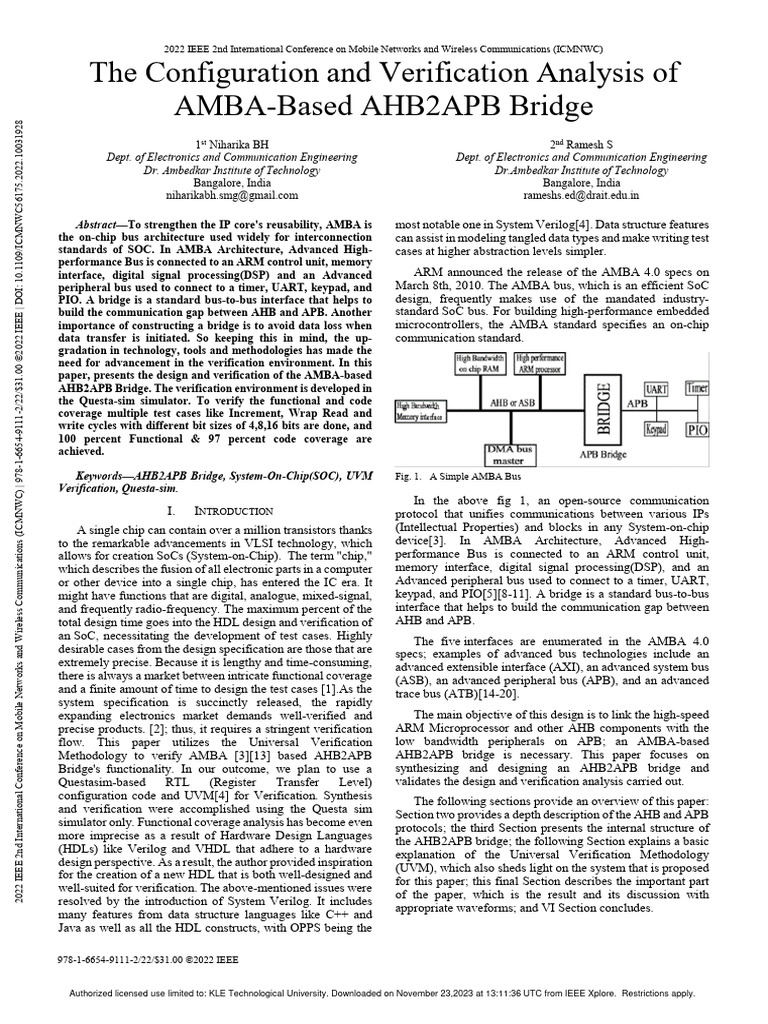 AMBA AHB2APB Bridge Verification | PDF