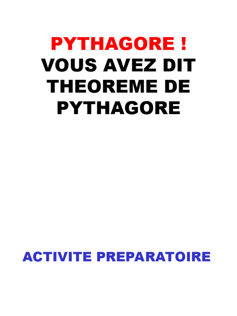 Pythagore | PDF | Triangle | Trigonométrie