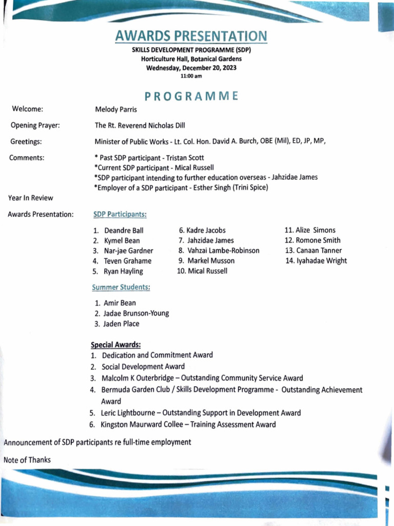 SDP List of Participants - 20 Dec 2023 | PDF