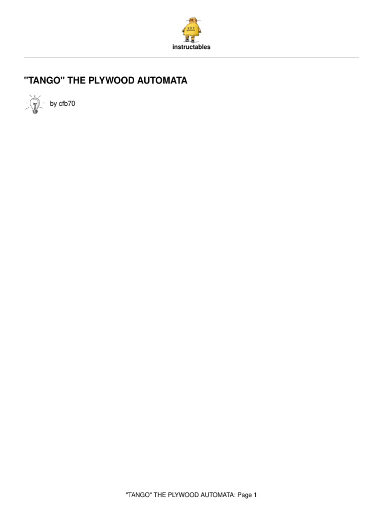 Tango The Plywood Automata1 | PDF | Manufactured Goods | Industrial ...