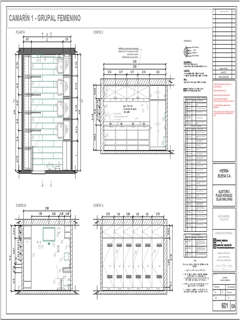 Planos y Especificaciones de Camarín Femenino | PDF | Ingeniería de ...