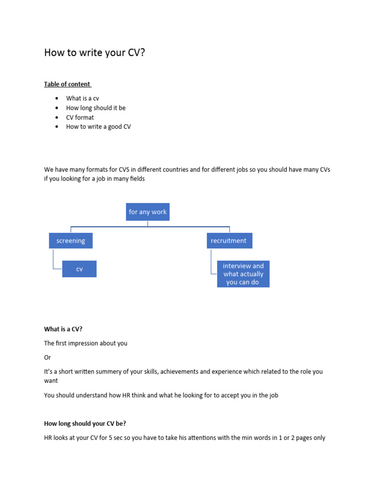 CV Writing Guide for Job Seekers | PDF