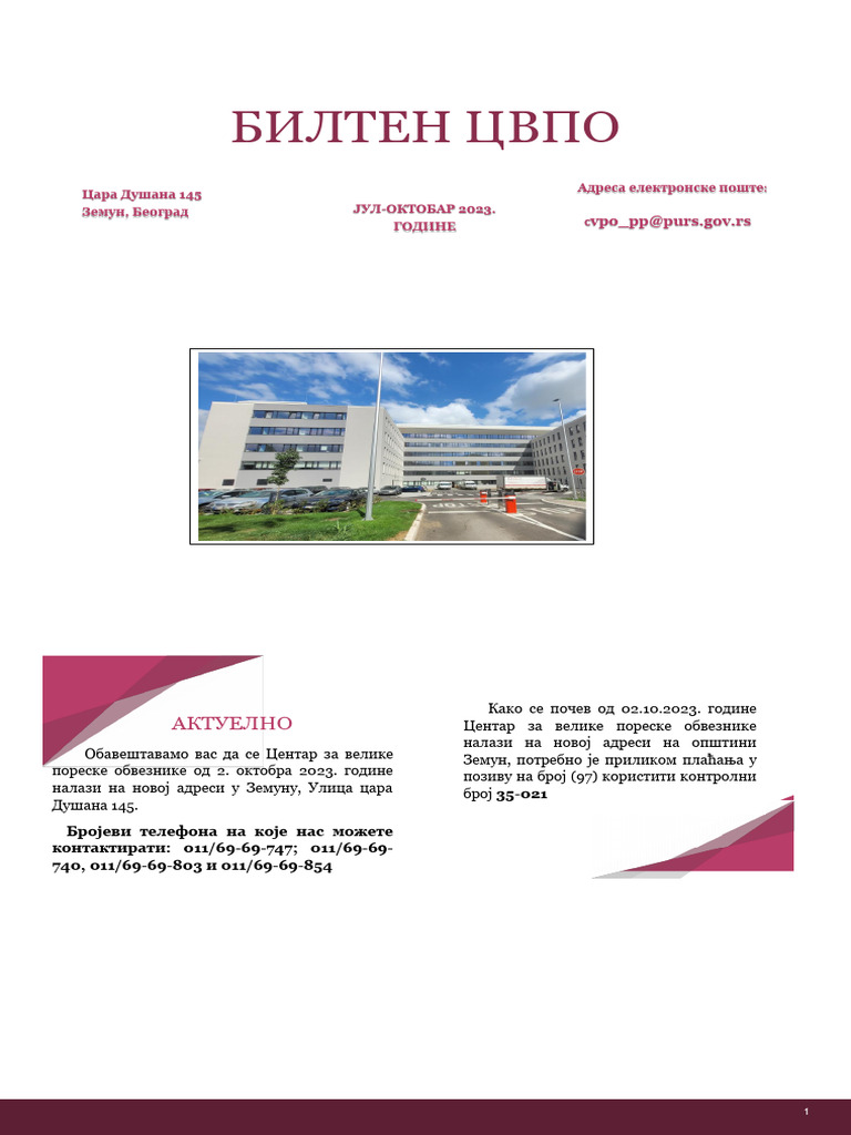 BILTEN Jul Oktobar 2023 | PDF