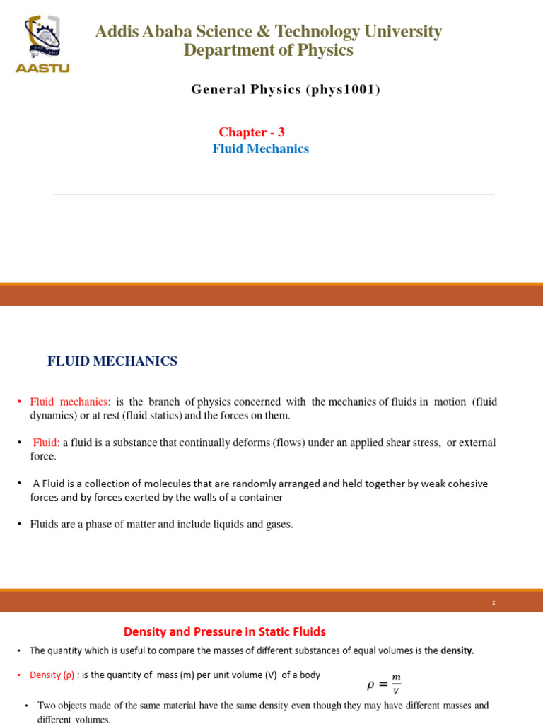 Chap - 3 - Fluid Mechanics | PDF | Pressure | Buoyancy