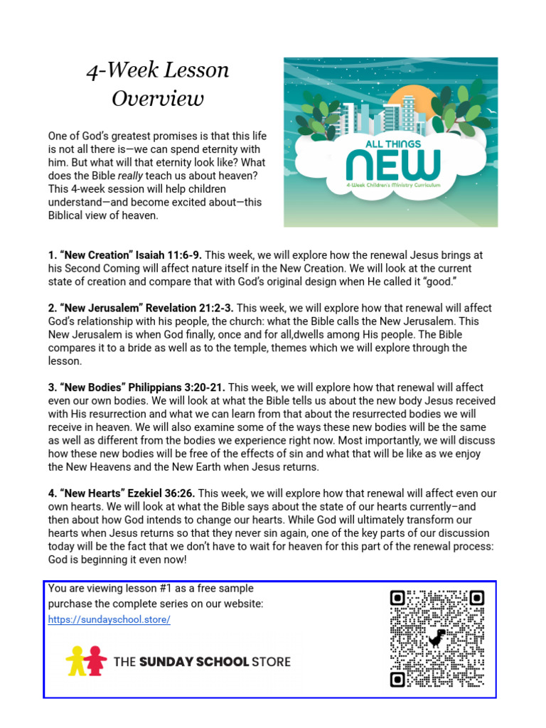 All Things New SAMPLE Lesson | PDF | Genesis Creation Narrative | Jesus