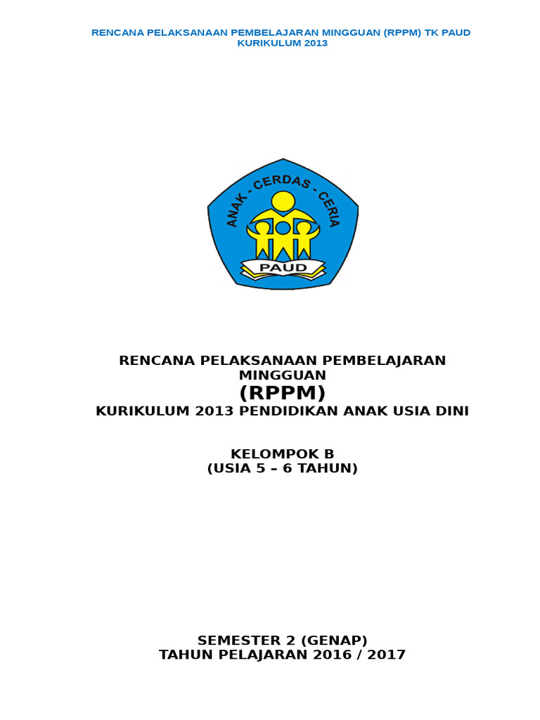 (123dok - Com) RPPM TK B 5 6 Tahun k13 Semester 2 | PDF