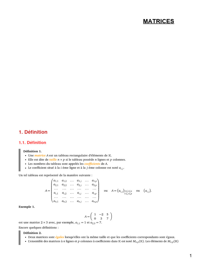 MATRICES Re - 1311 | PDF