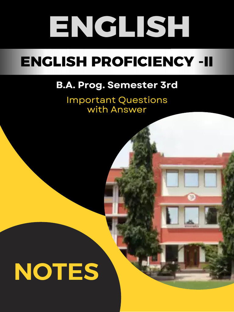 English Proficiency 3rd Semester Notes | PDF