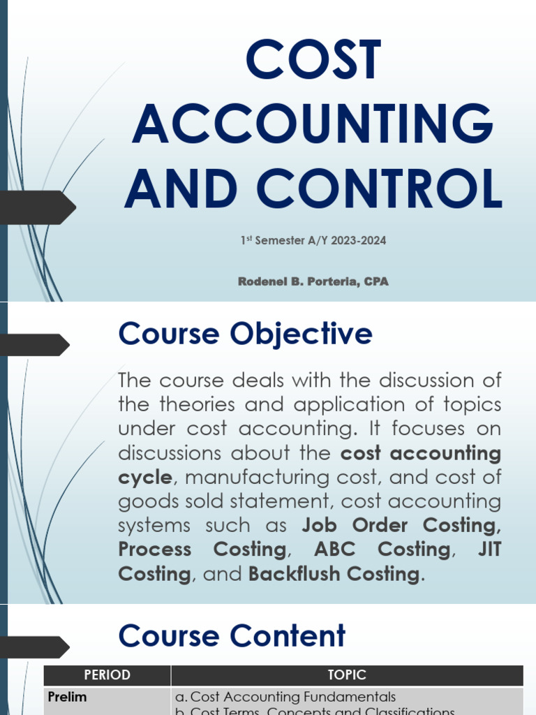 P - 01 - Cost Accounting Fundamentals - For Students-1 | PDF | Cost ...