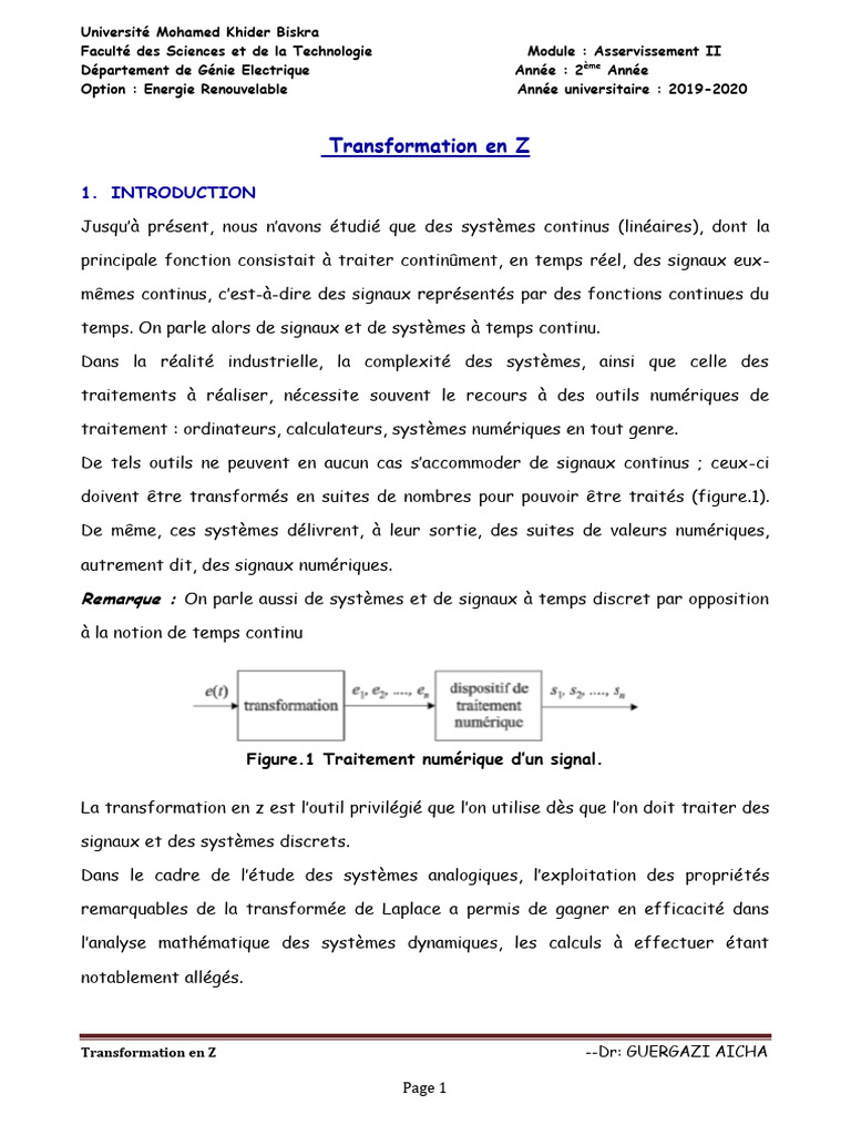 Transformation en Z Cha02 | PDF | Méthodes et références pédagogiques