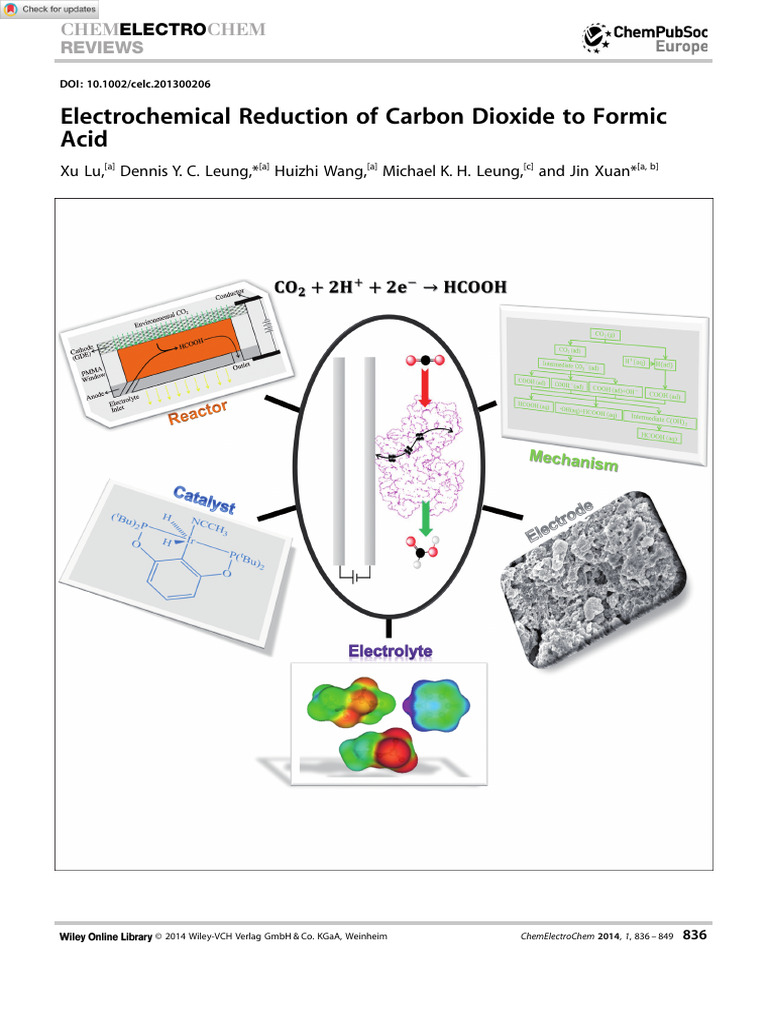 Electrochemical Reduction of Carbon Dioxide To Formic Acid | PDF ...