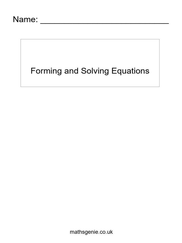 Forming and Solving Equations | PDF | Triangle | Rectangle
