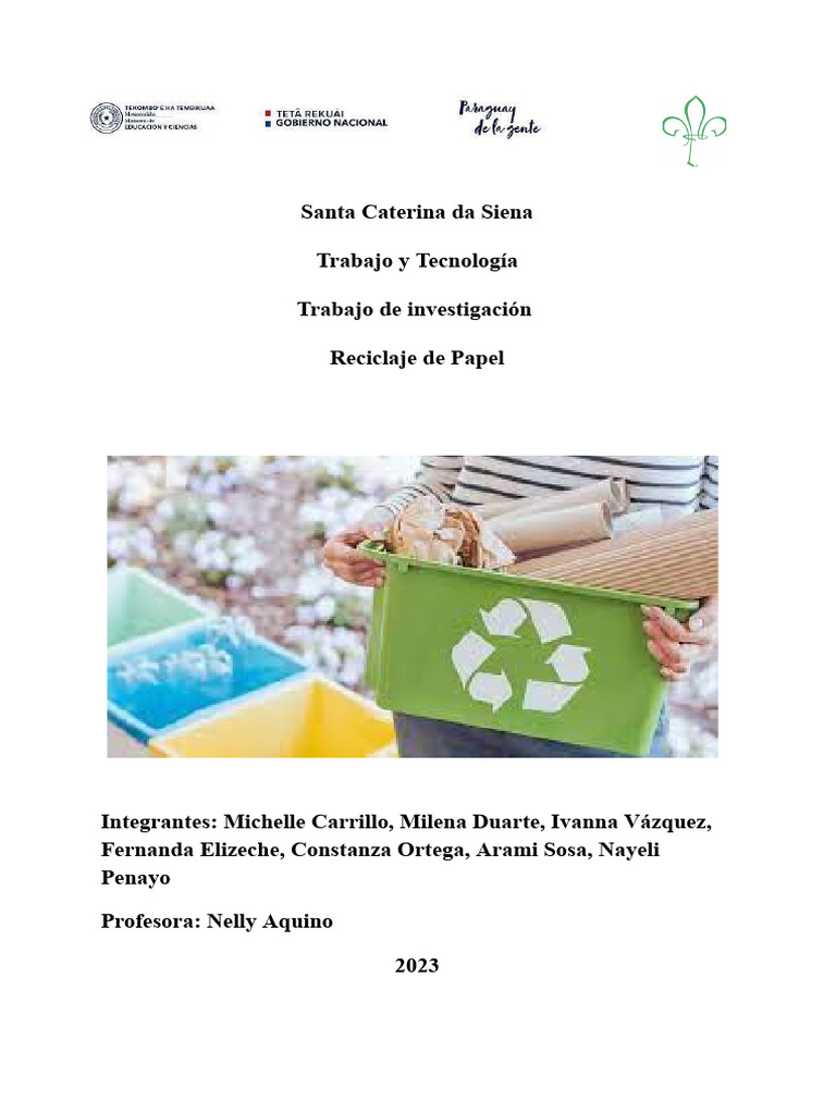 Reciclaje de Papel | PDF | Reciclaje | Residuos