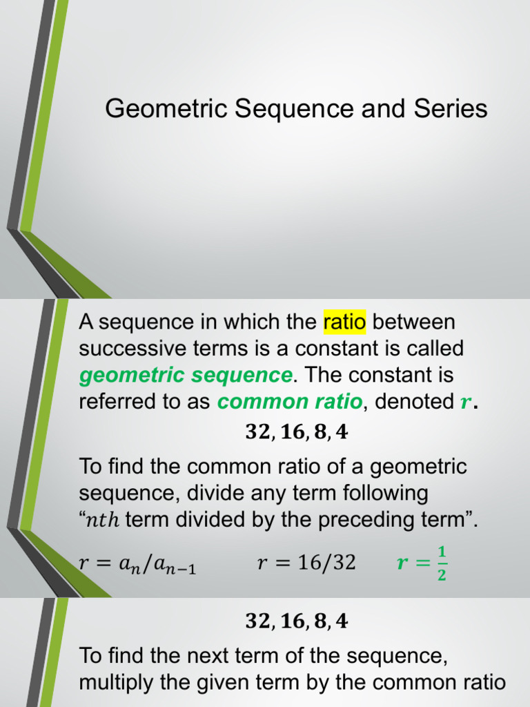 Geometric Sequences for Students | PDF | Sequence | Ratio