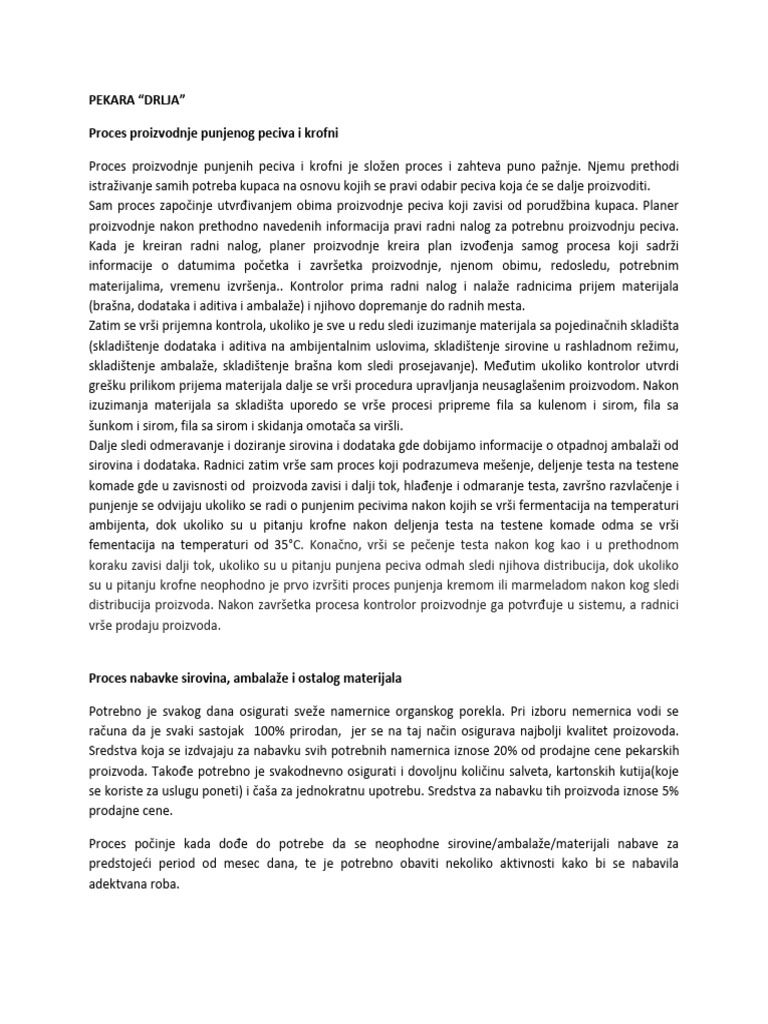 Tekstualni Opis Oba Procesa | PDF